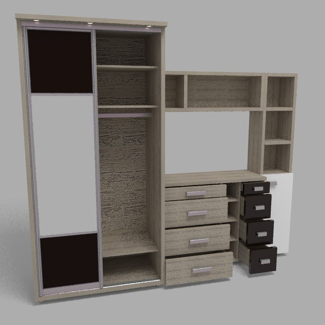 3D Sliding Wardrobe Model - TurboSquid 1421597