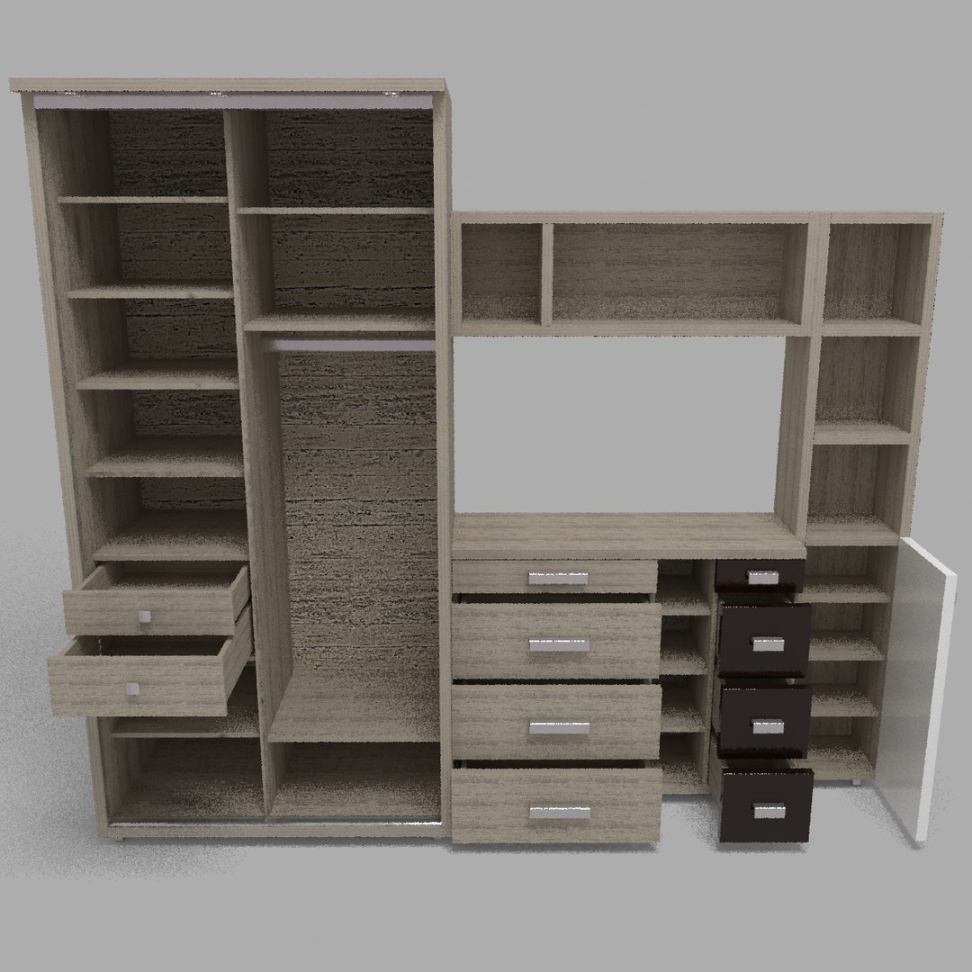 3D Sliding Wardrobe Model - TurboSquid 1421597