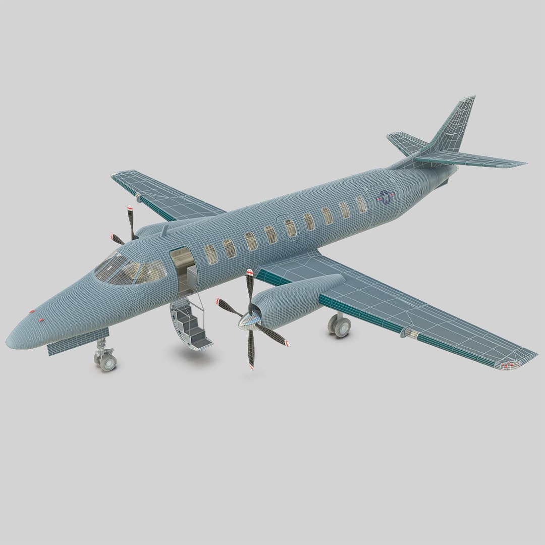 3d model of fairchild c-26 metroliner