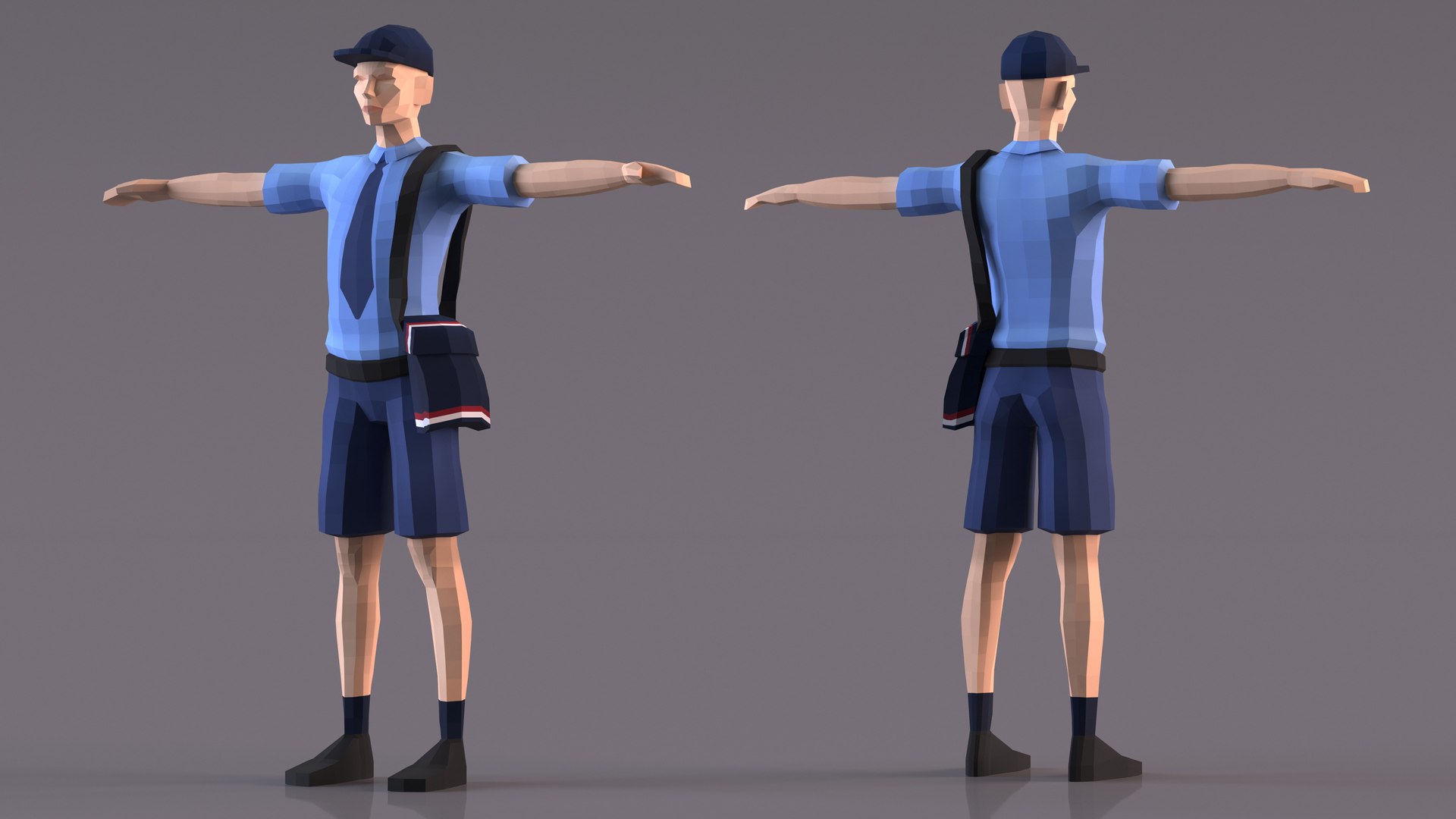 Postman Low Poly Rigged For Maya 3D Model - TurboSquid 2193888