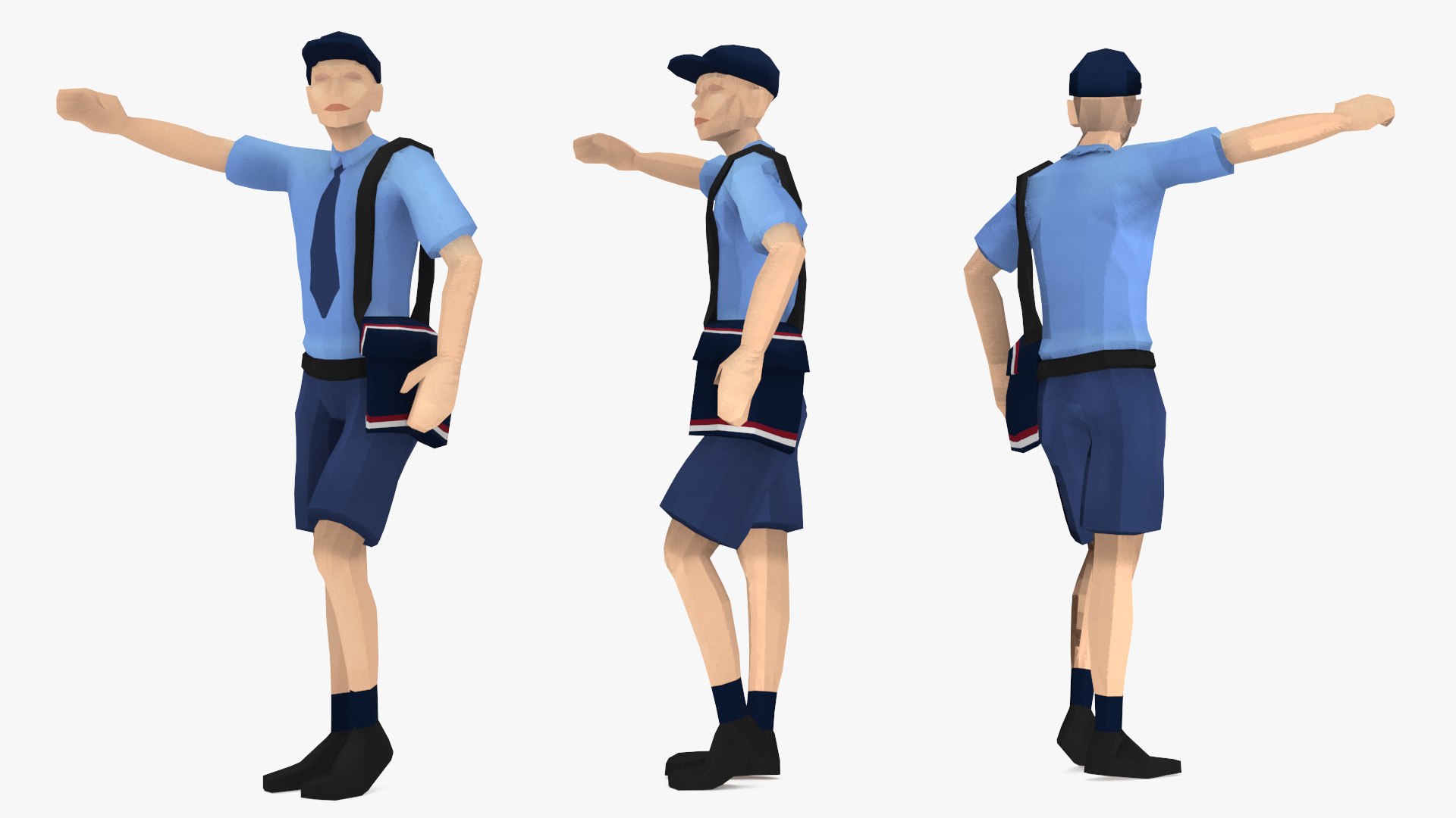 Postman Low Poly Rigged For Maya 3D Model - TurboSquid 2193888