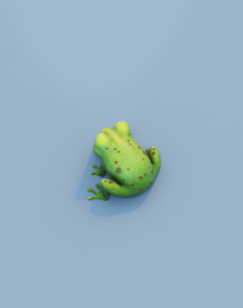 3D Cartoon Frog With Facial Expressions And 12 Animations 3D Model ...