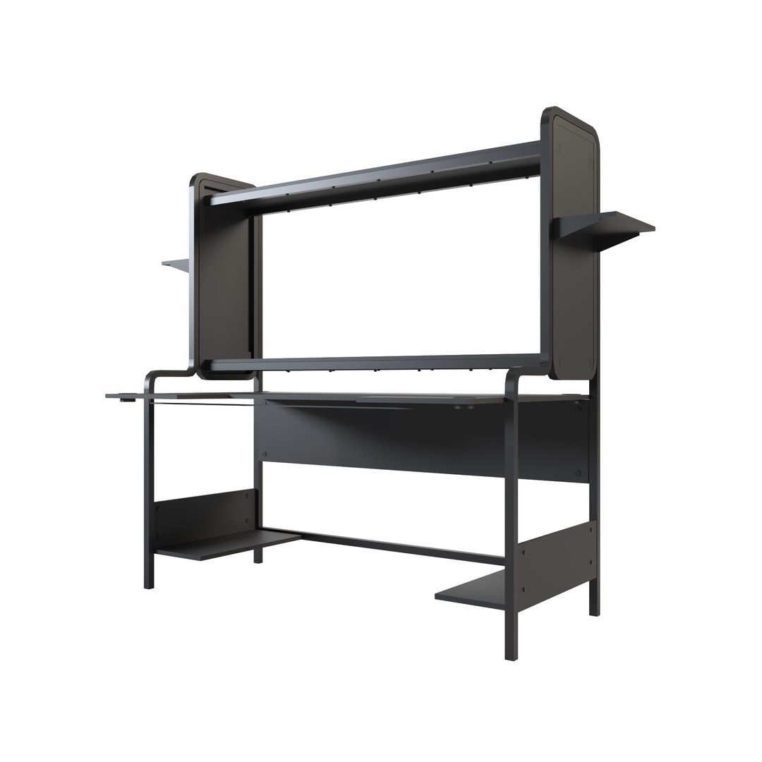 3D Model Black Modern Computer Gaming Desk - TurboSquid 2285989