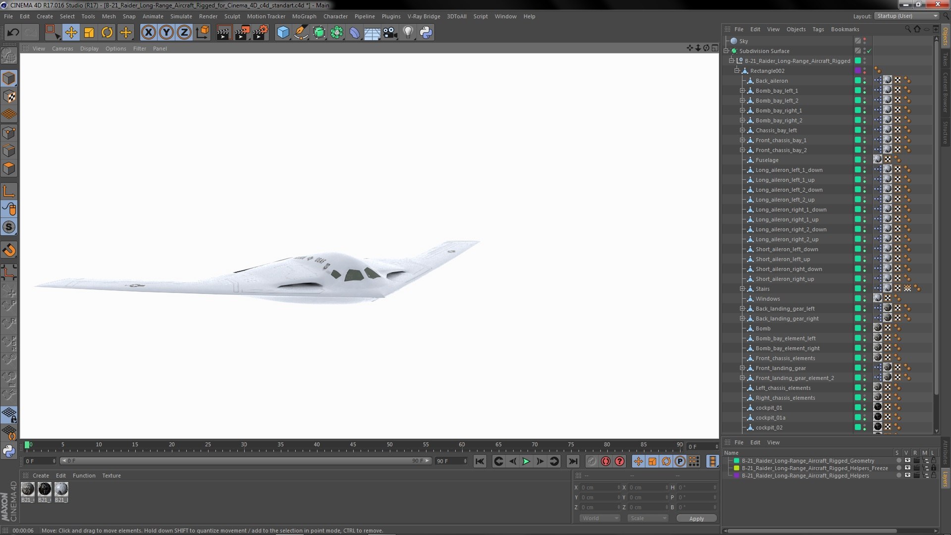 3D B-21 Raider Long-Range Aircraft Rigged for Cinema 4D - TurboSquid ...