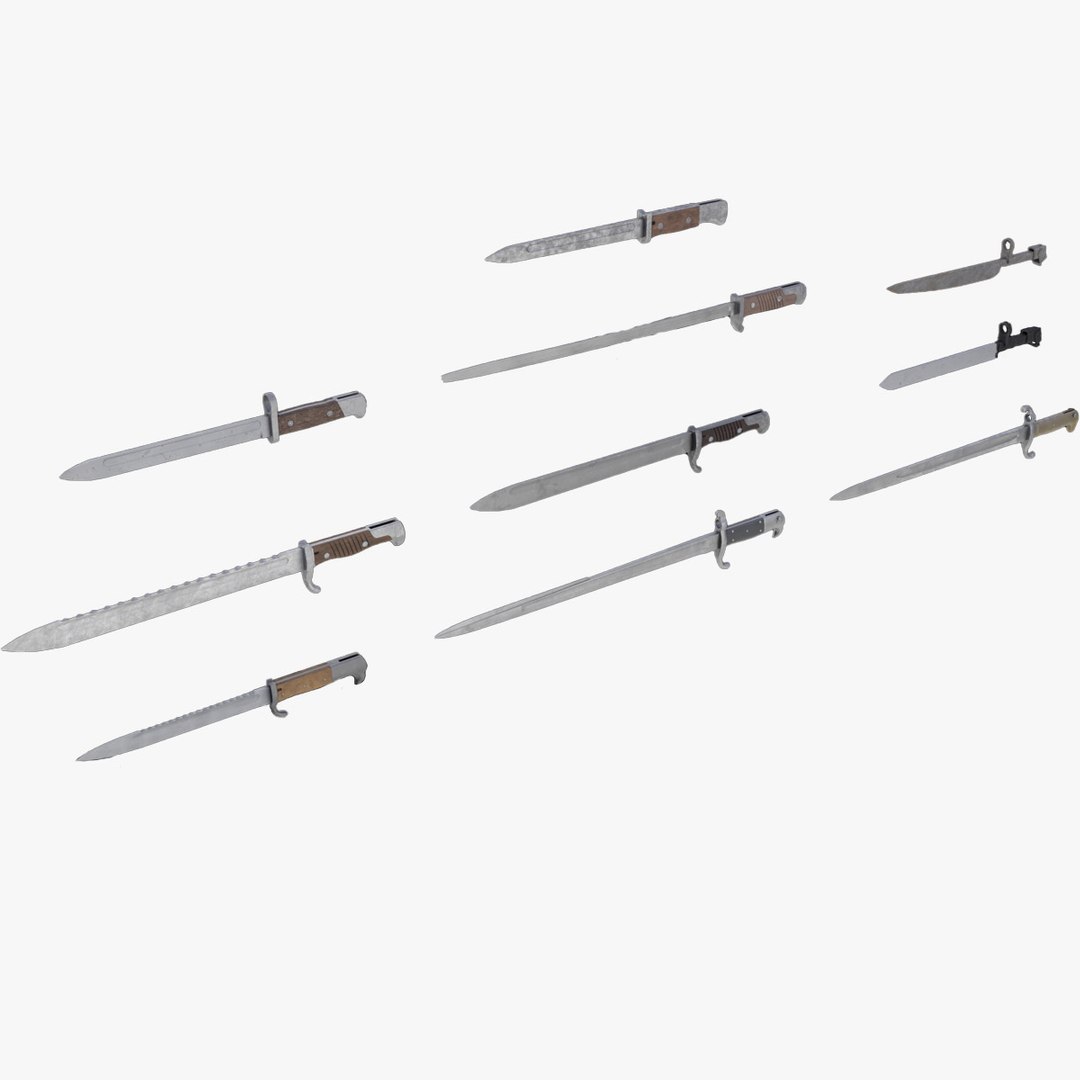 Set Of 10 Low-poly Old German Bayonets 3D Model - TurboSquid 2309522