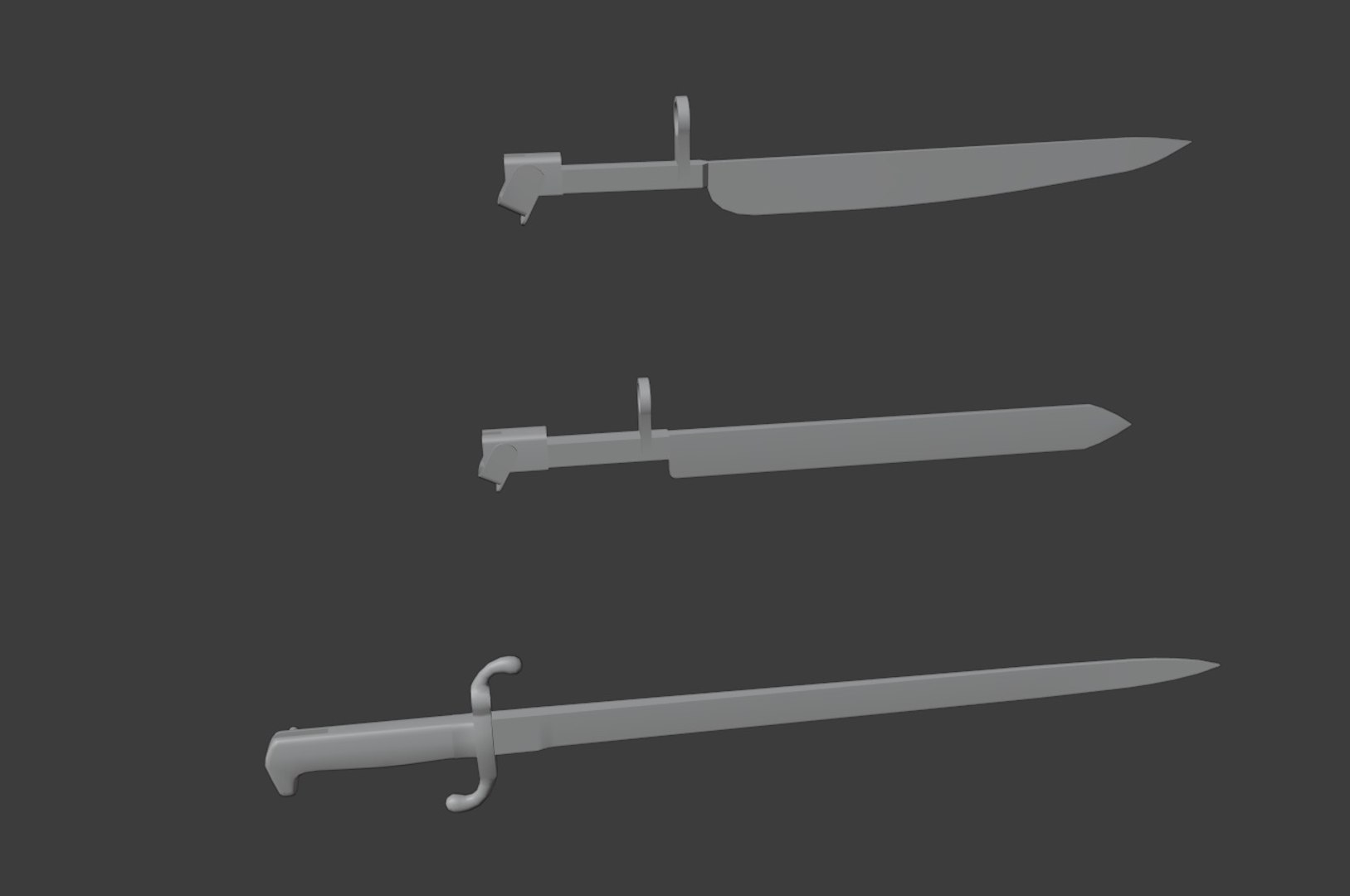 Set Of 10 Low-poly Old German Bayonets 3D Model - TurboSquid 2309522