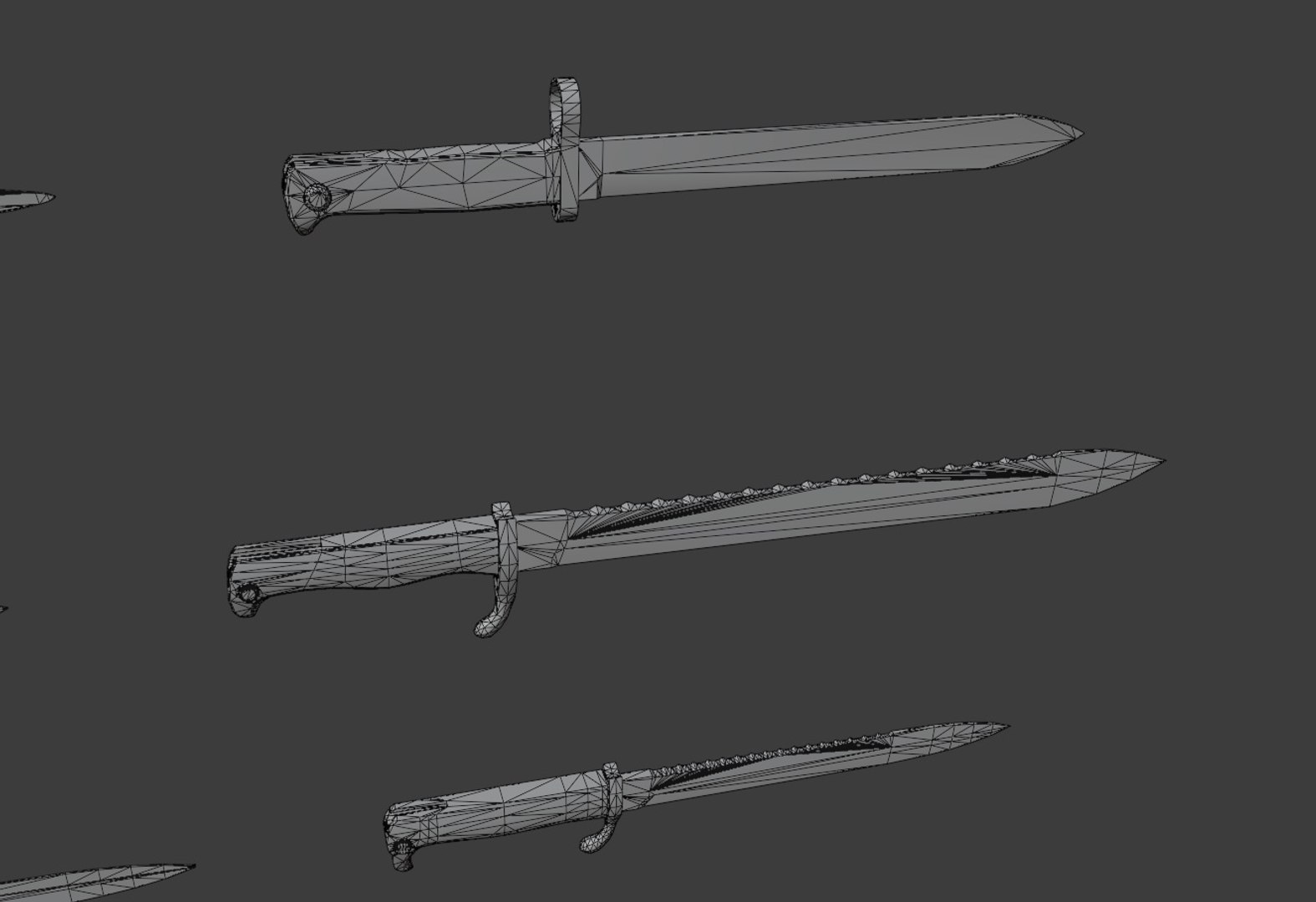 Set Of 10 Low-poly Old German Bayonets 3D Model - TurboSquid 2309522