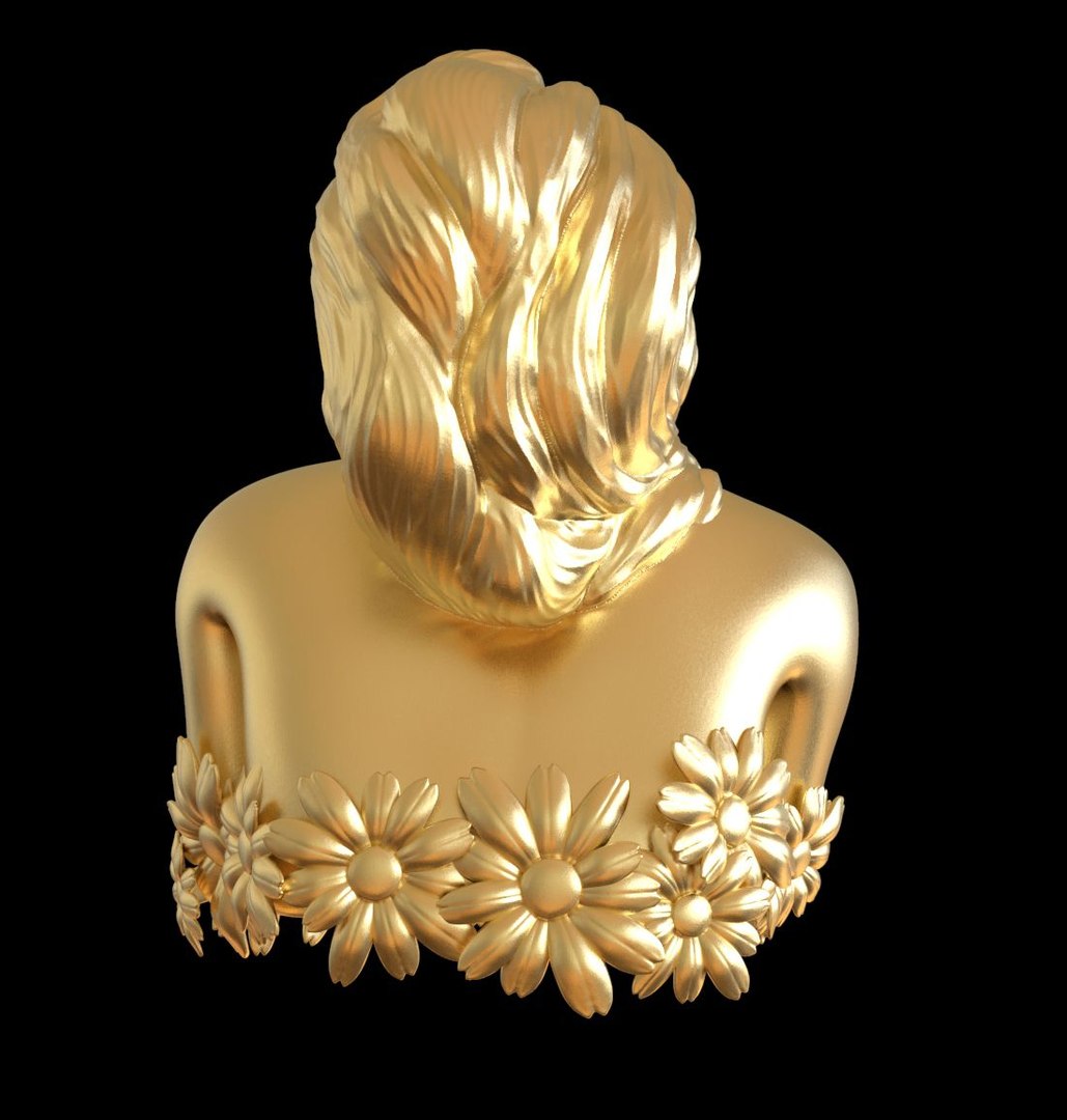 3D woman bust flowers - TurboSquid 1468996