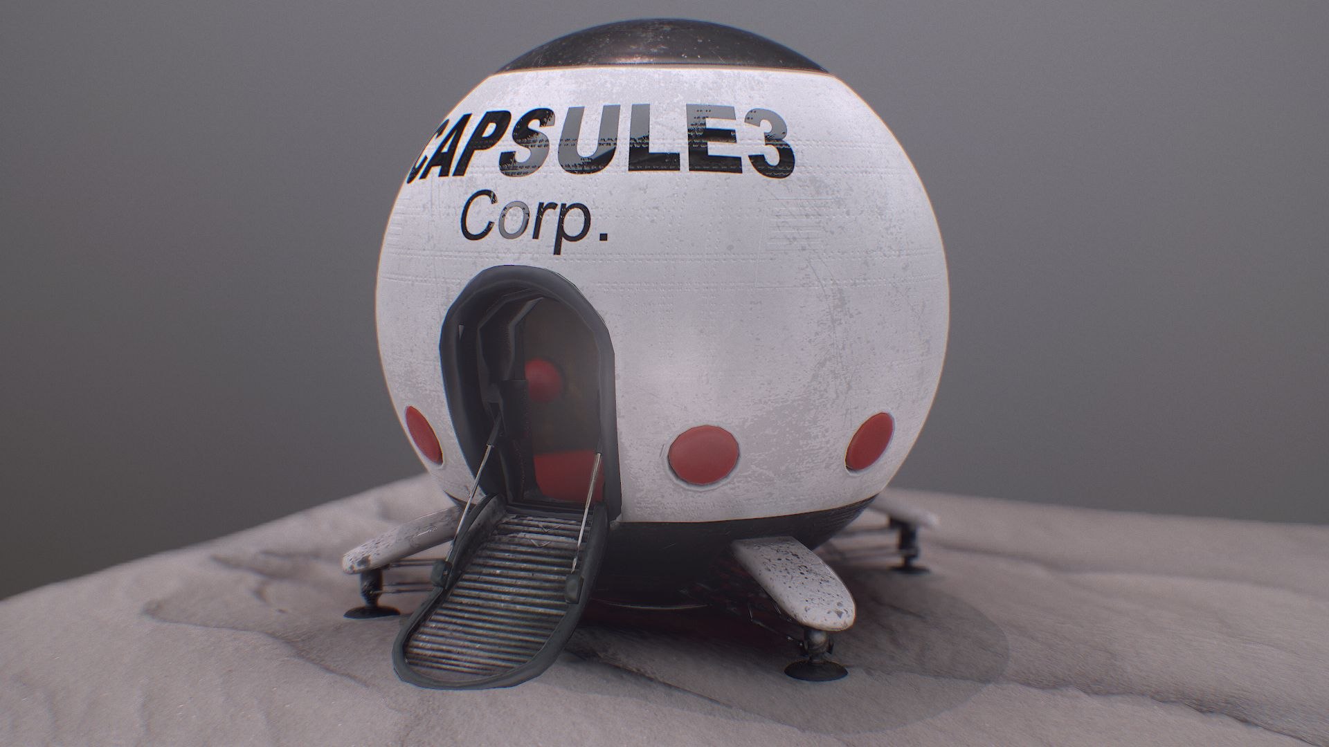 Capsule Corporation Spaceship Renderable 3D Model - TurboSquid 2420191