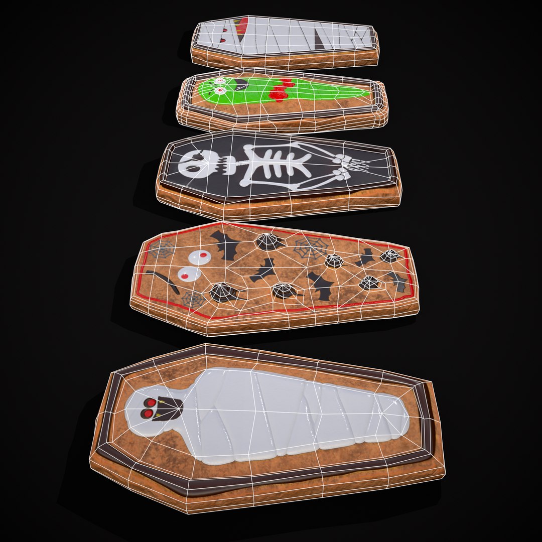 Halloween Coffin Cookies 3D - TurboSquid 2384406