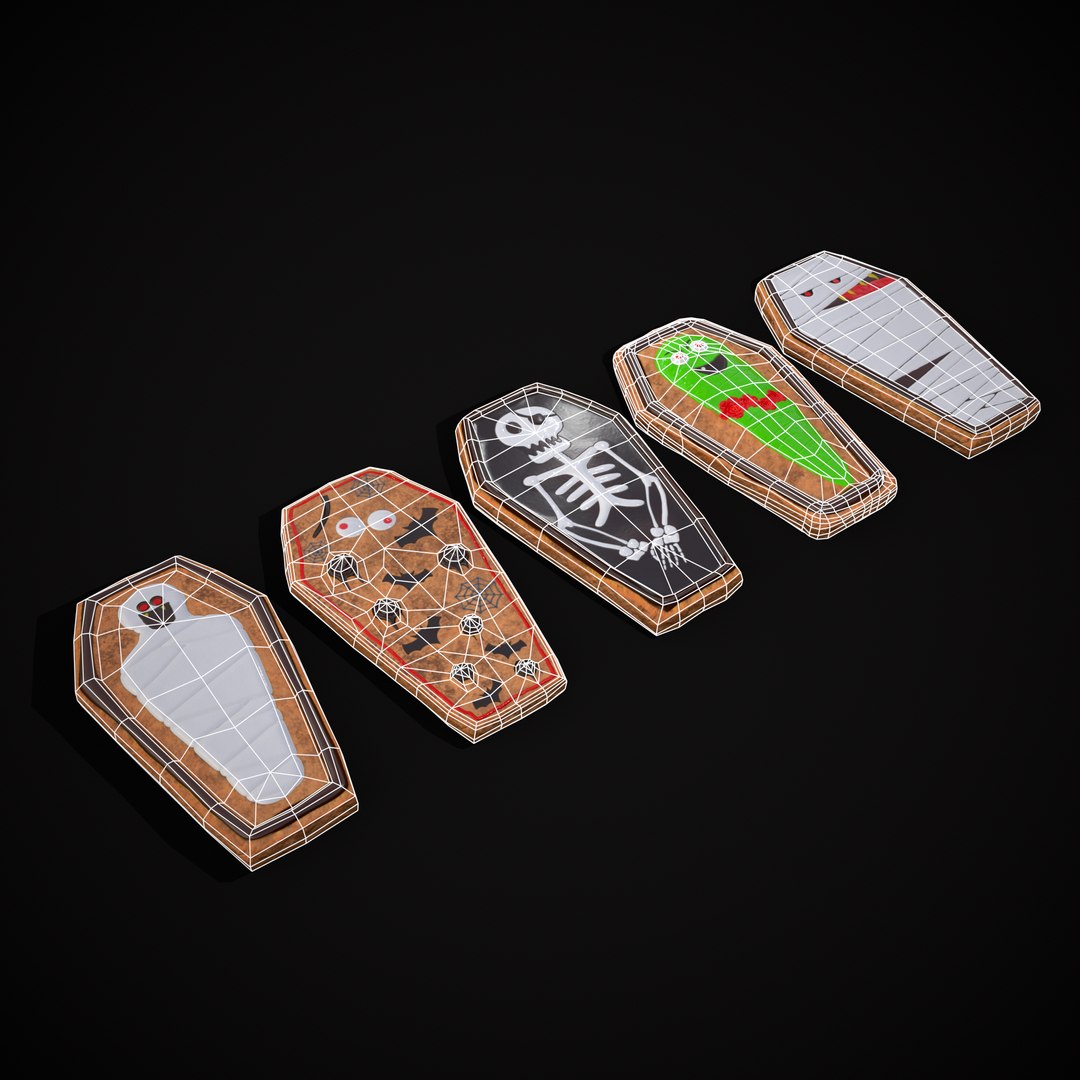 Halloween Coffin Cookies 3D - TurboSquid 2384406