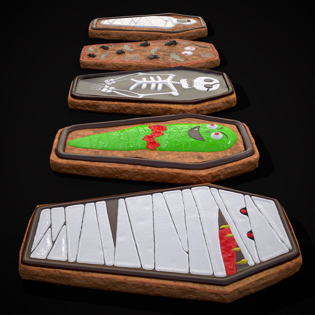 Halloween Coffin Cookies 3D - TurboSquid 2384406