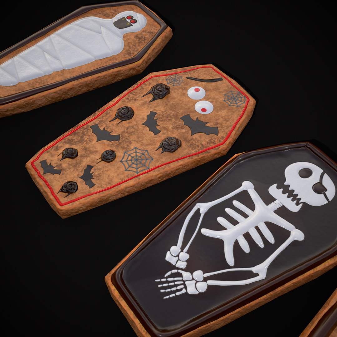 Halloween Coffin Cookies 3D - TurboSquid 2384406