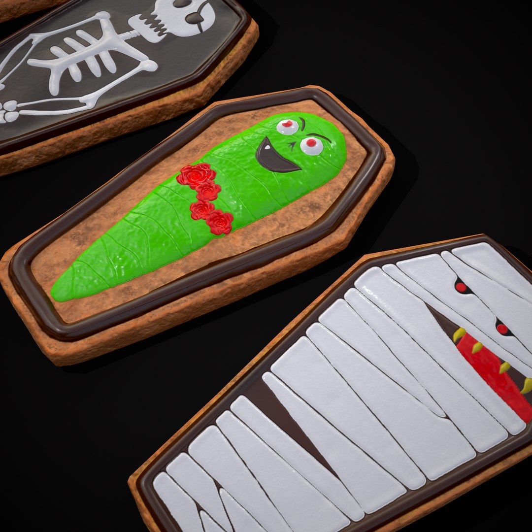 Halloween Coffin Cookies 3D - TurboSquid 2384406