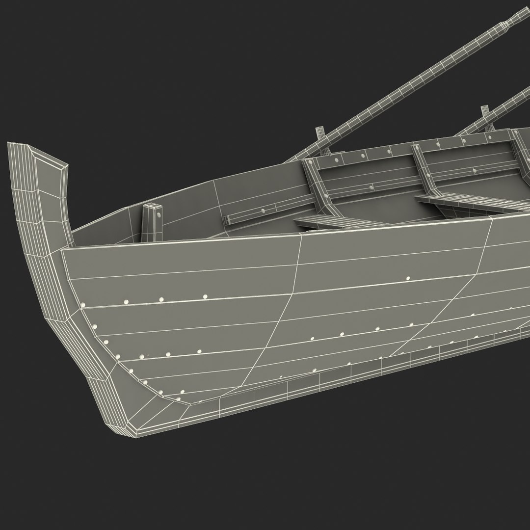 rowing boat modeled 3d model