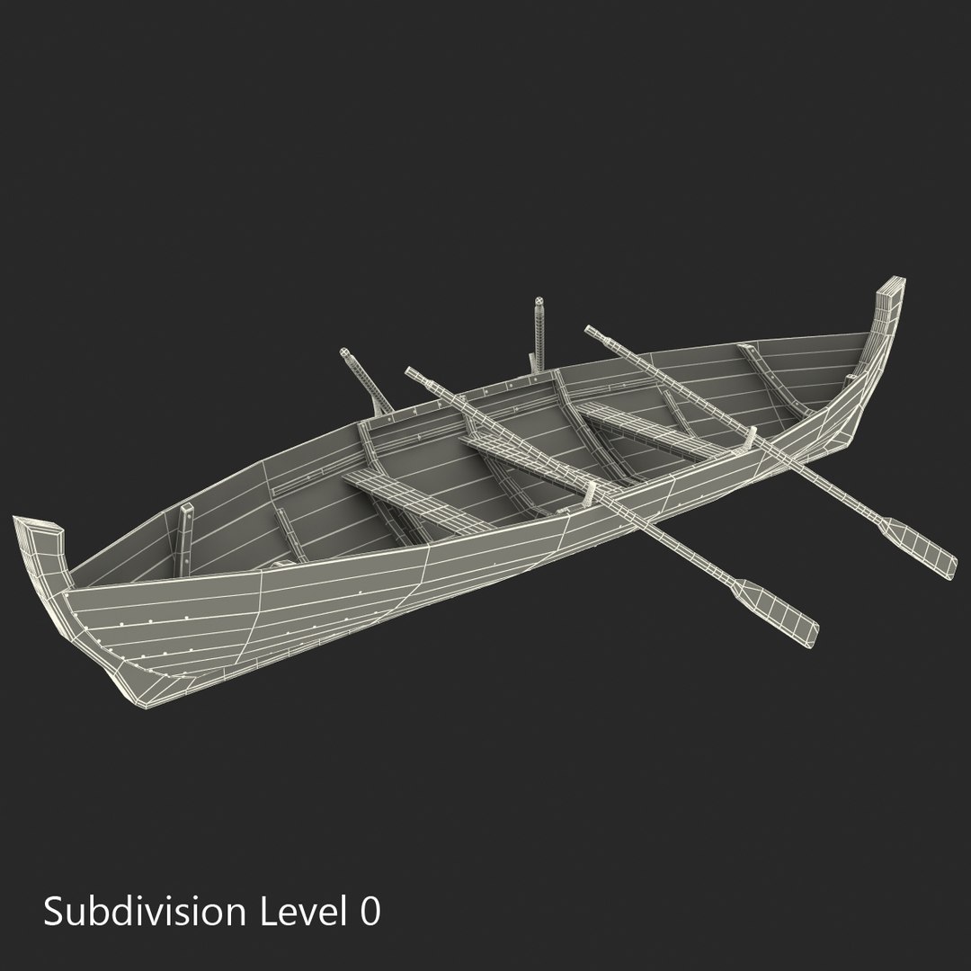 rowing boat modeled 3d model