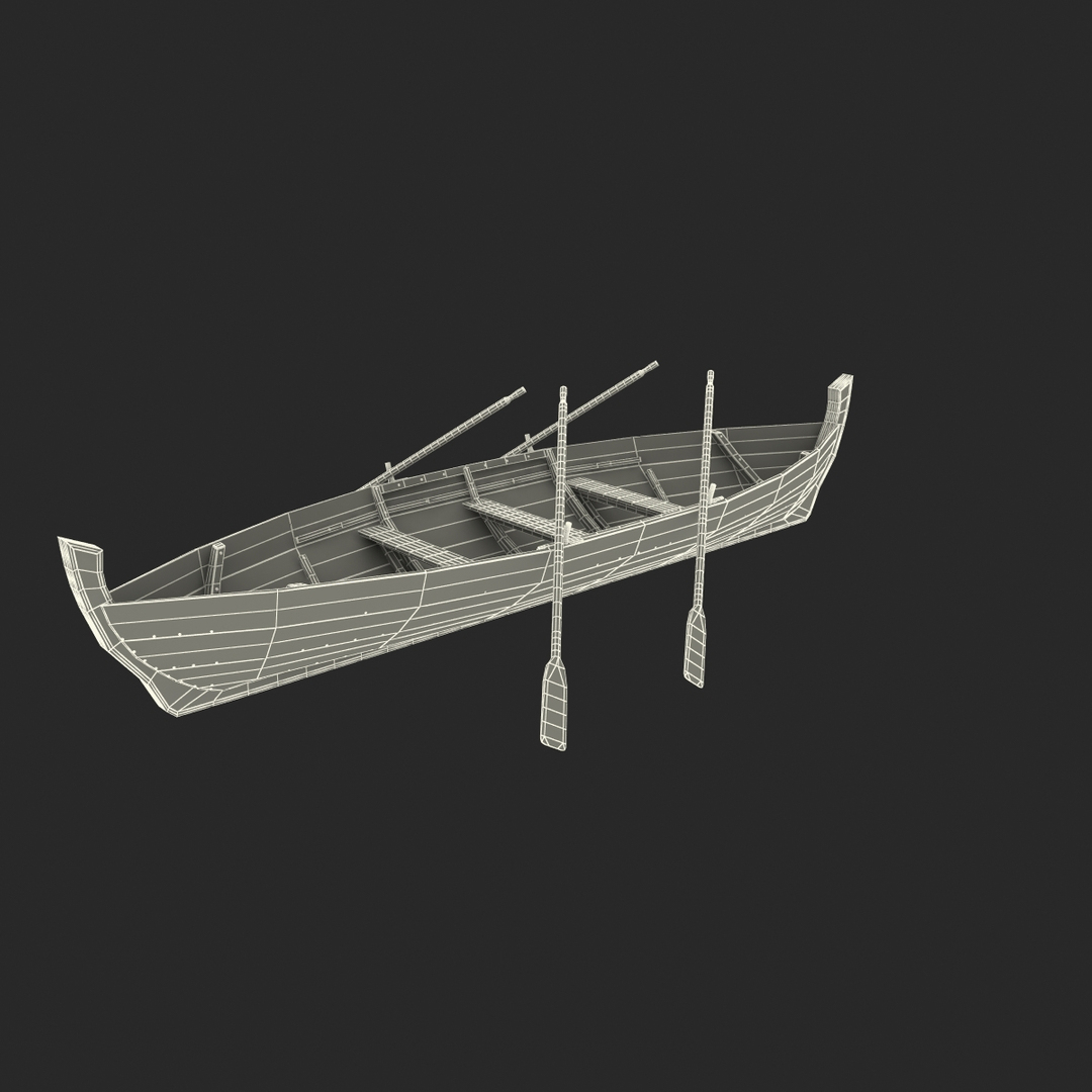 Rowing Boat Modeled 3d Model