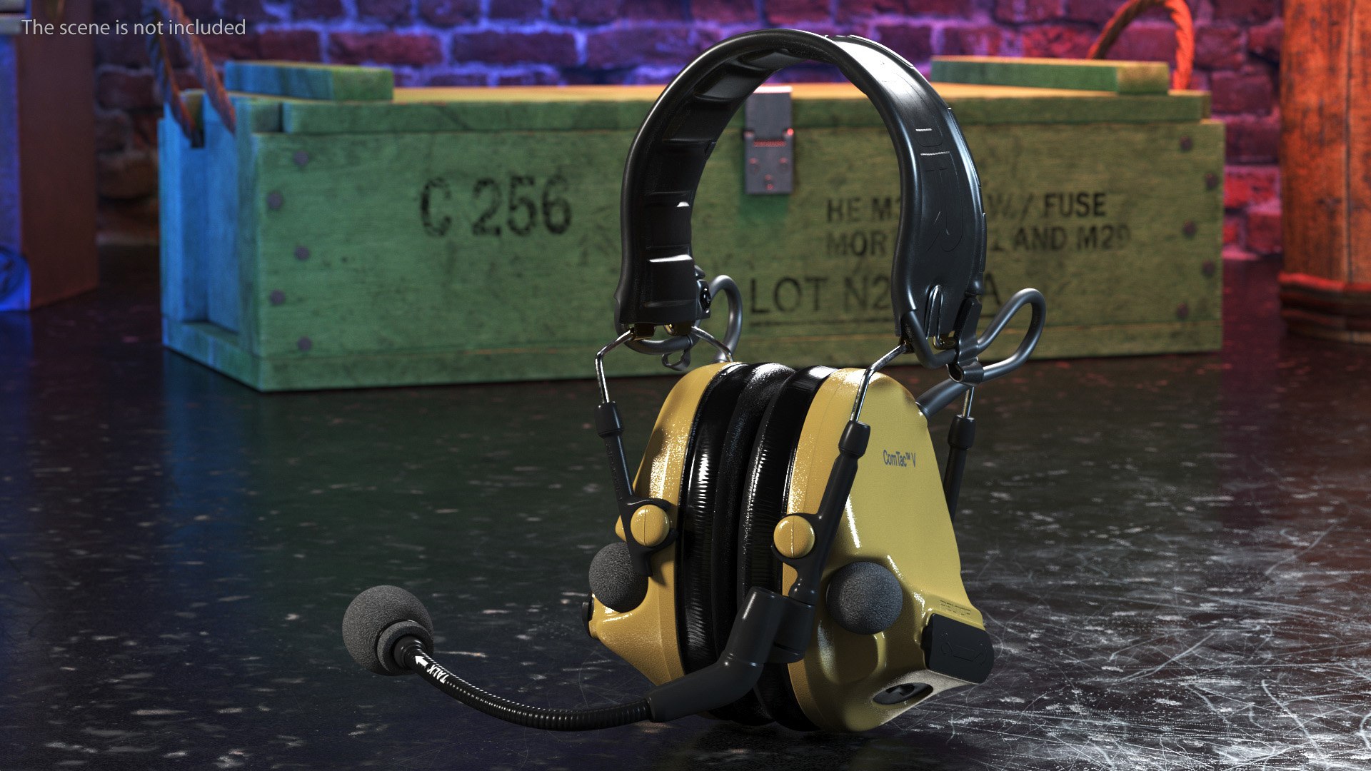 3D Folded Comtak Tactical Headset - TurboSquid 2007302