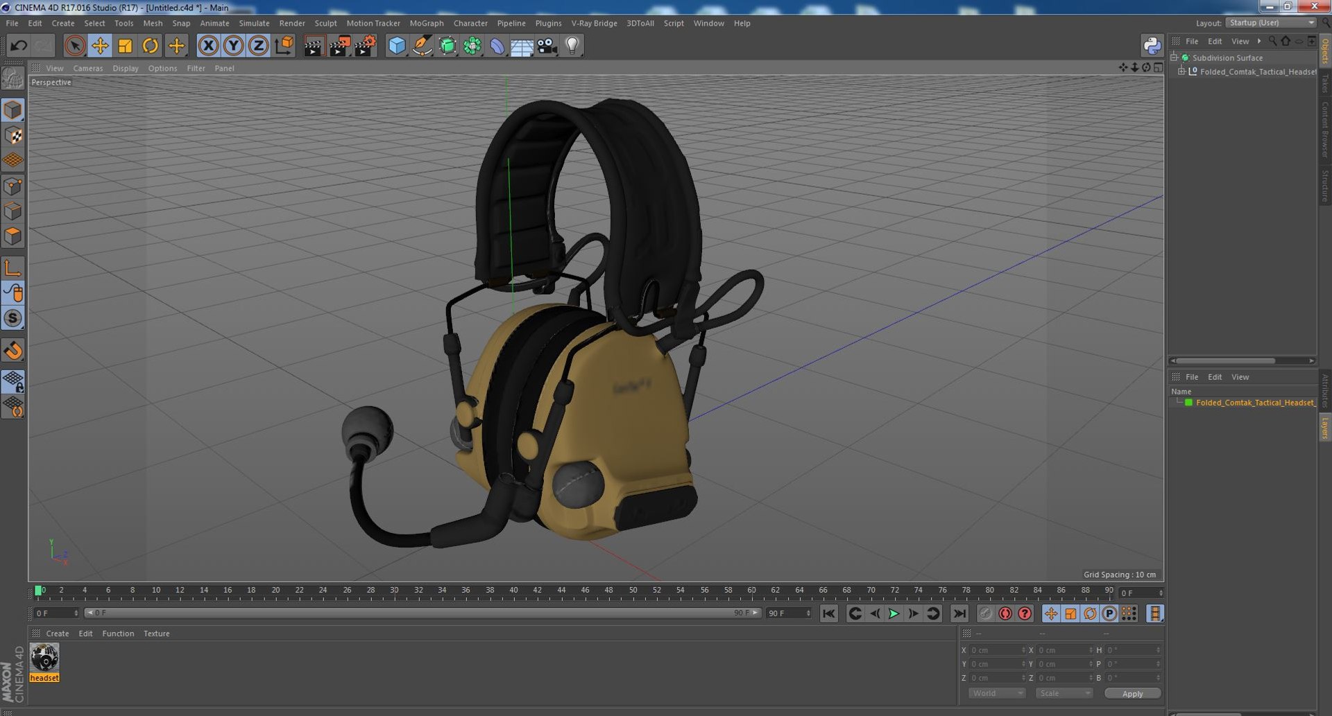 3D Folded Comtak Tactical Headset - TurboSquid 2007302