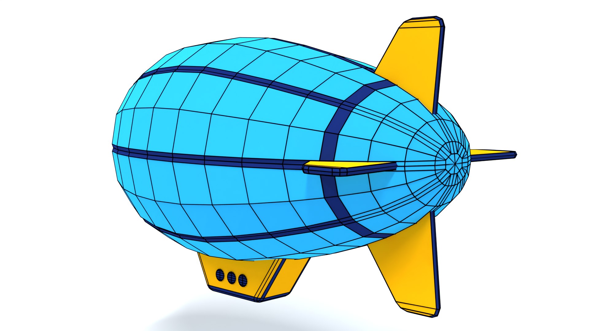 3D Low Poly Cartoon Zeppelin - TurboSquid 1820361