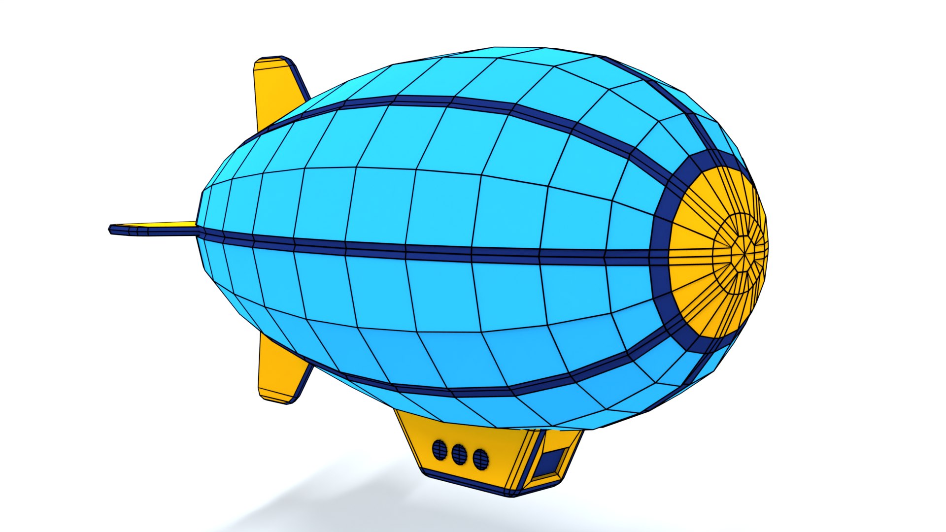 3D Low Poly Cartoon Zeppelin - TurboSquid 1820361
