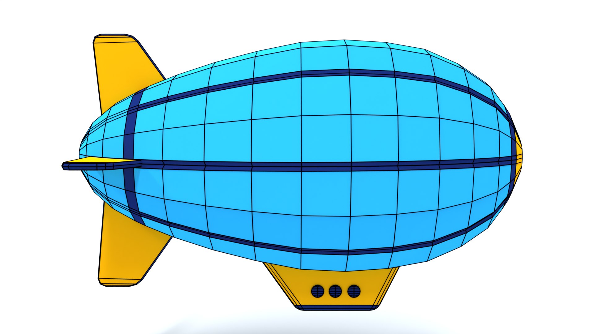 3D Low Poly Cartoon Zeppelin - TurboSquid 1820361