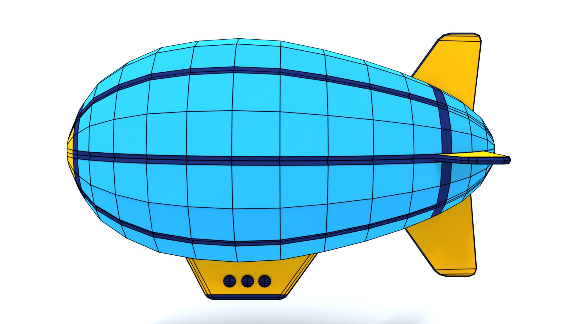 3D Low Poly Cartoon Zeppelin - TurboSquid 1820361