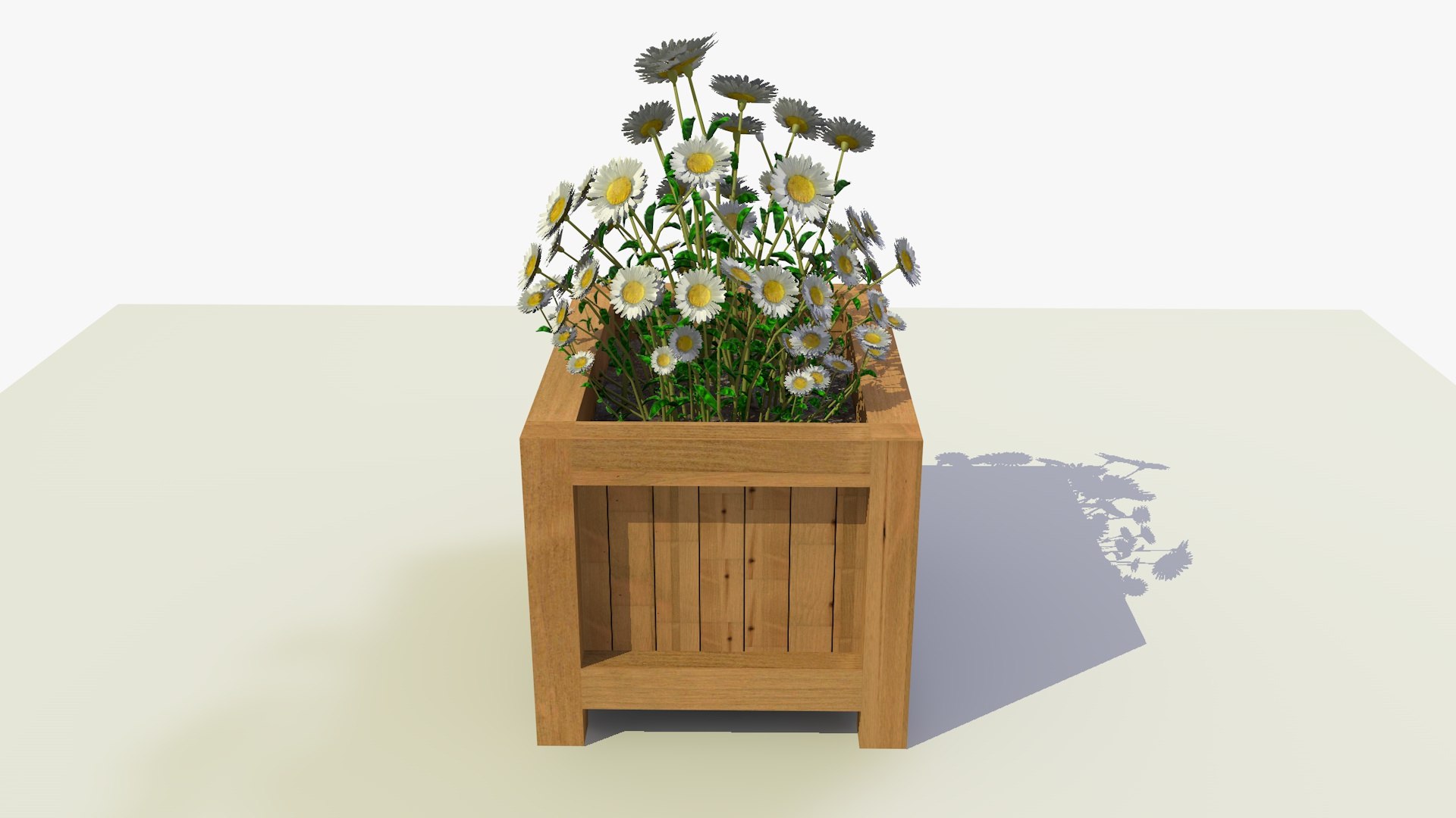 3D Small Trough Wooden Garden Planter - TurboSquid 2064009