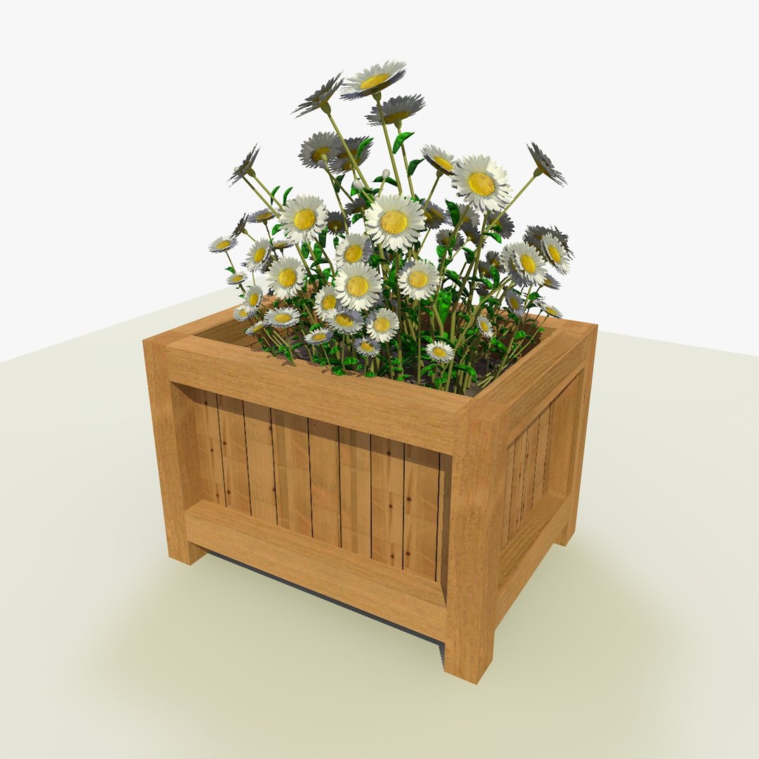 3D Small Trough Wooden Garden Planter - TurboSquid 2064009