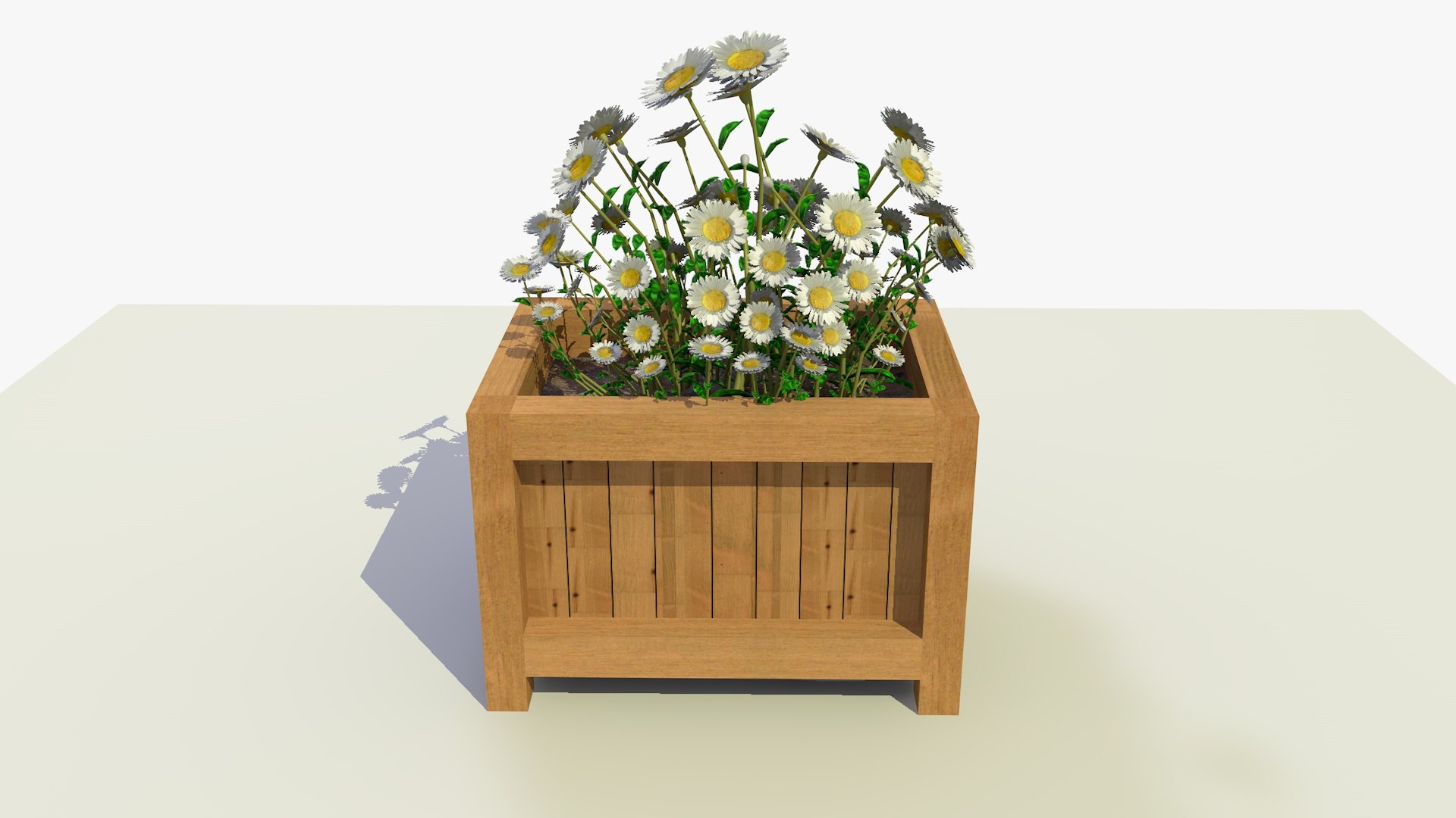 3D Small Trough Wooden Garden Planter - TurboSquid 2064009