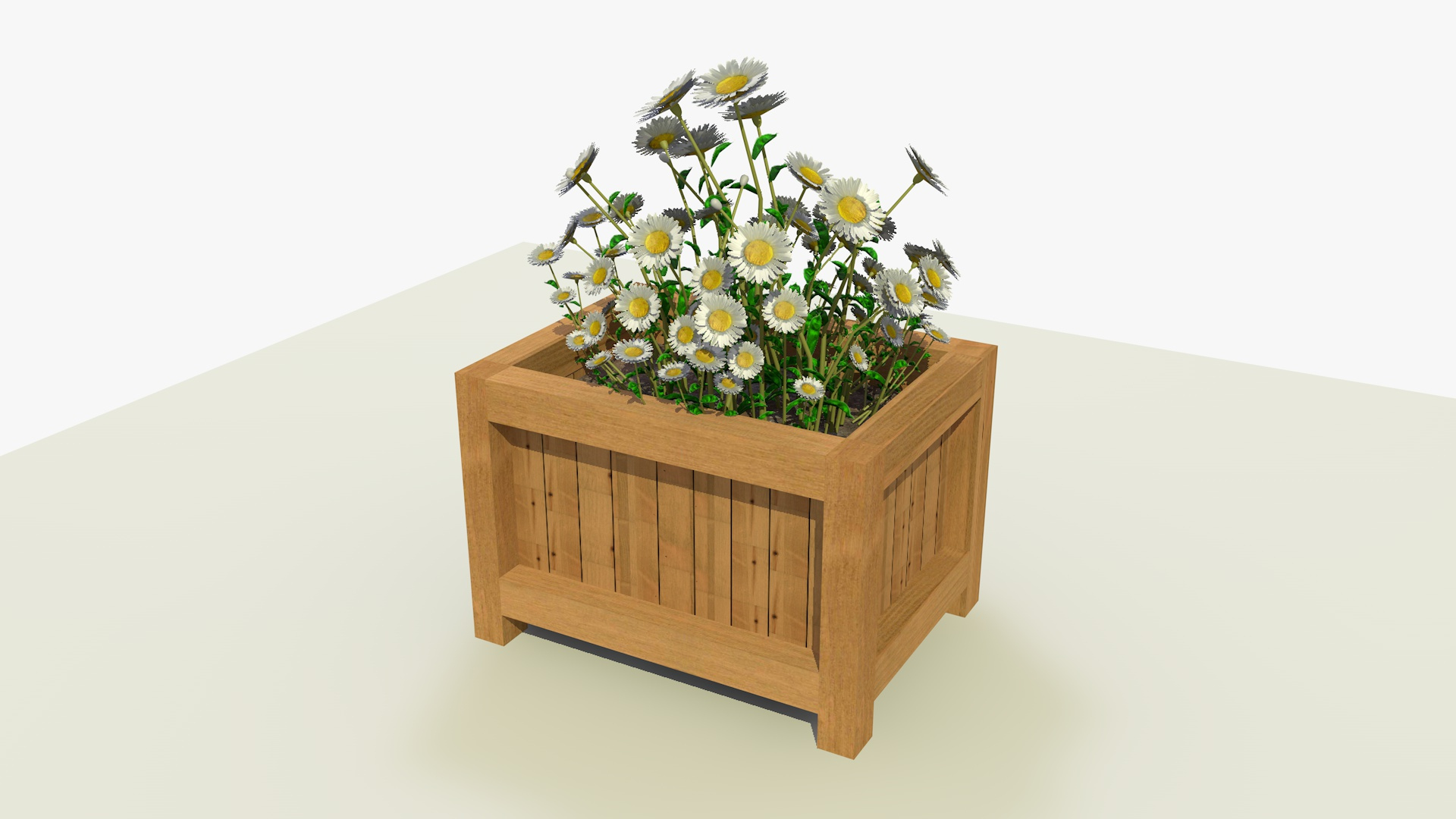 3D Small Trough Wooden Garden Planter - TurboSquid 2064009