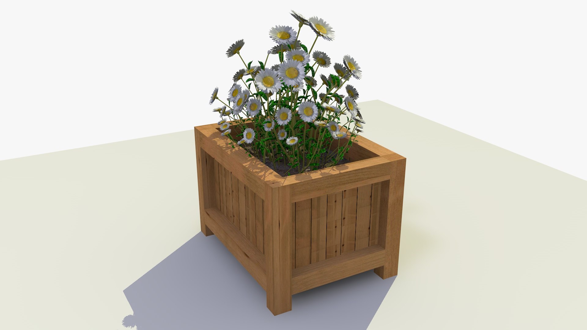 3D Small Trough Wooden Garden Planter - TurboSquid 2064009
