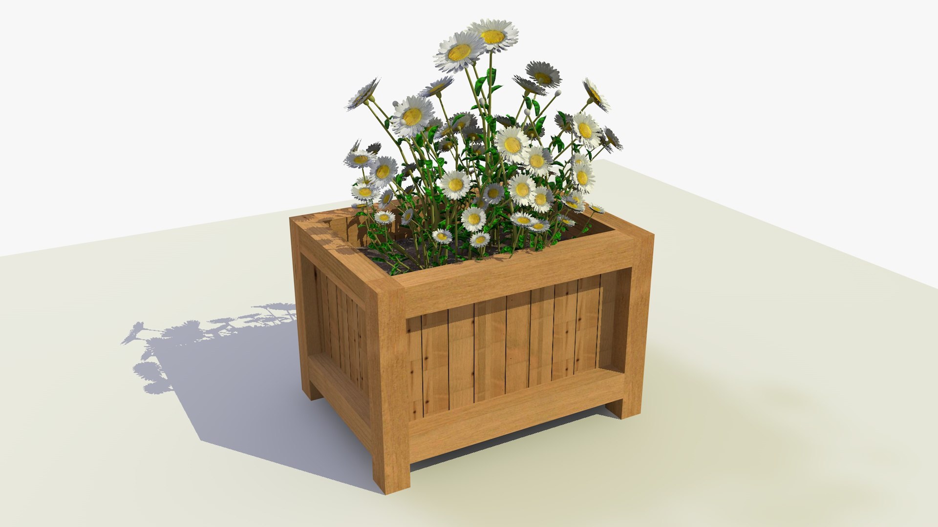 3D Small Trough Wooden Garden Planter - TurboSquid 2064009