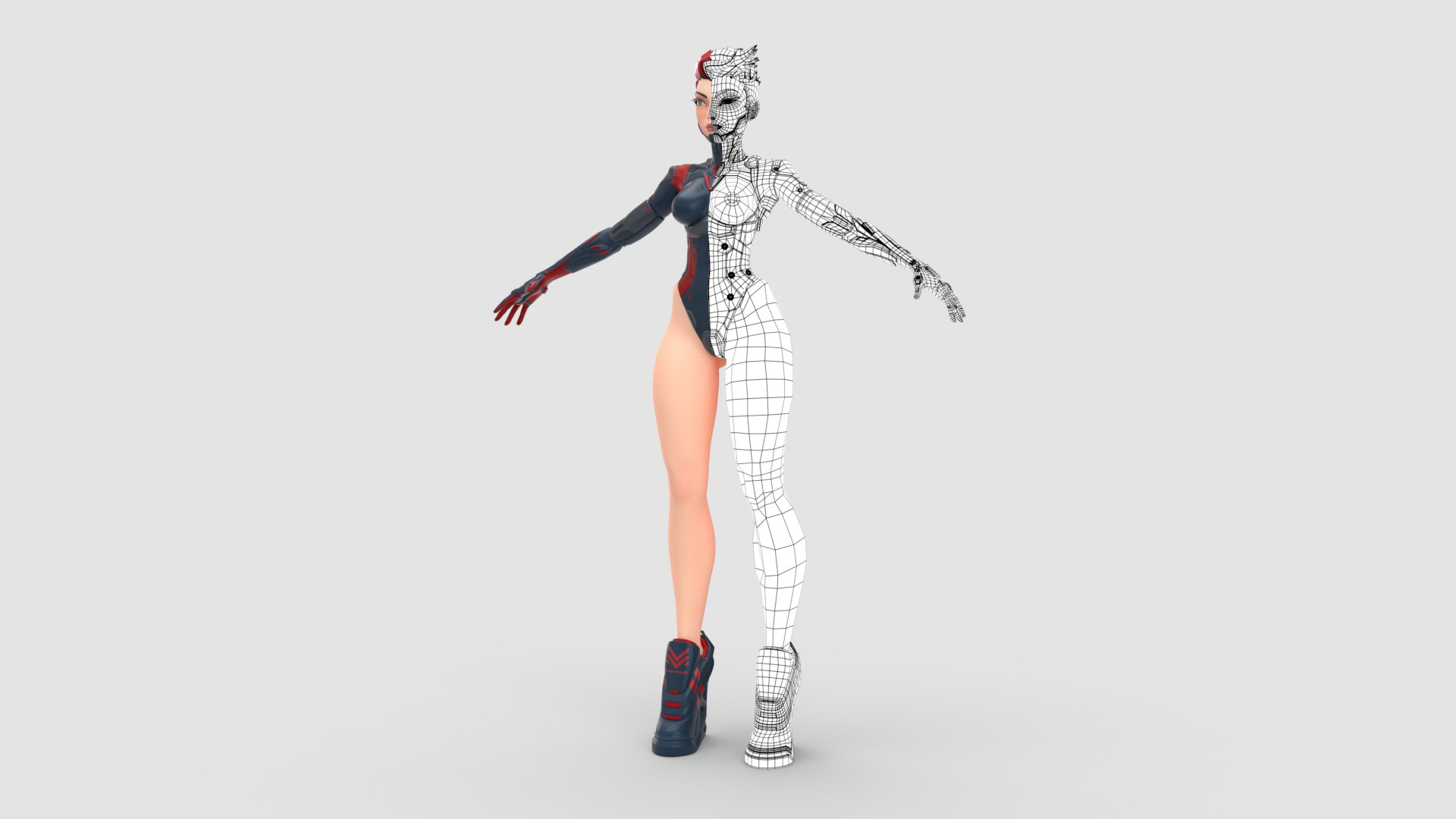 3D Model Cyberpunk Cyborg Eve - TurboSquid 2147235