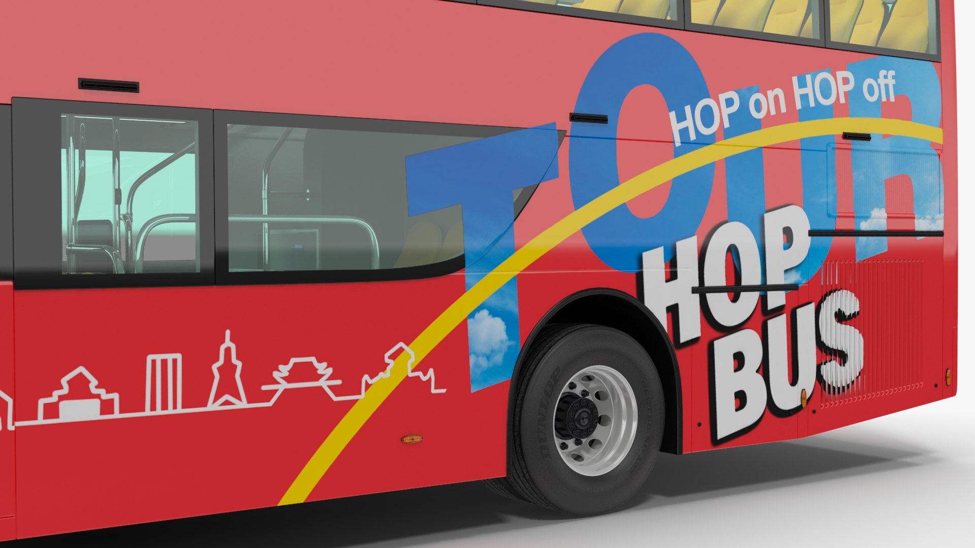 3D Sightseeing Open Air Hop On Off City Tour Bus - TurboSquid 2063001