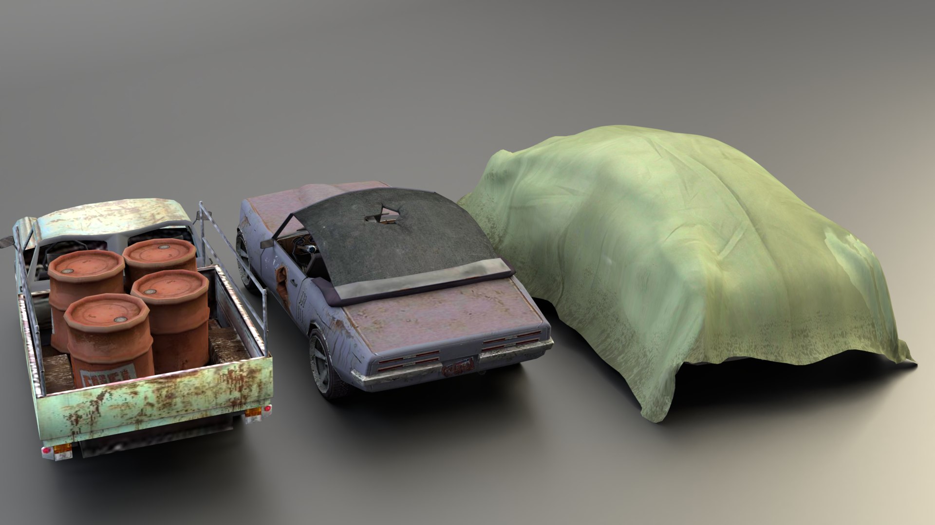 3D Model Rusty Cars Mini Pack - TurboSquid 1853015