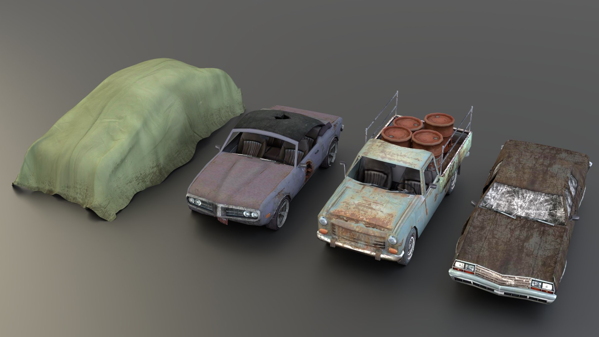 3D Model Rusty Cars Mini Pack - TurboSquid 1853015