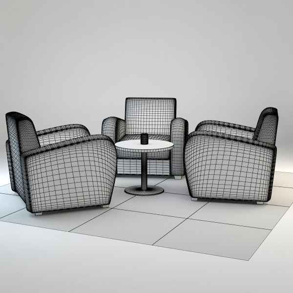 3d model lounge seating table v-ray