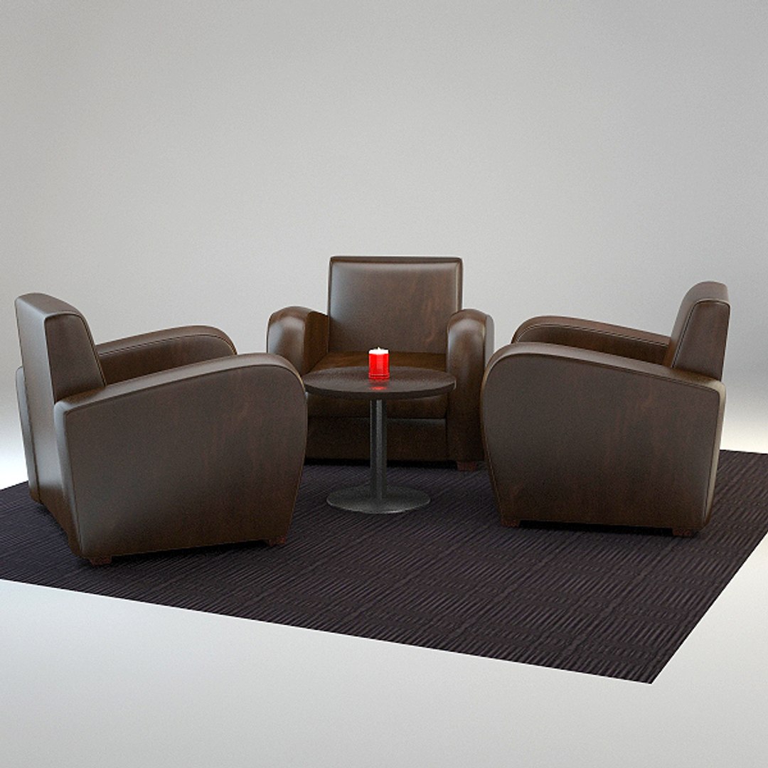 3d model lounge seating table v-ray