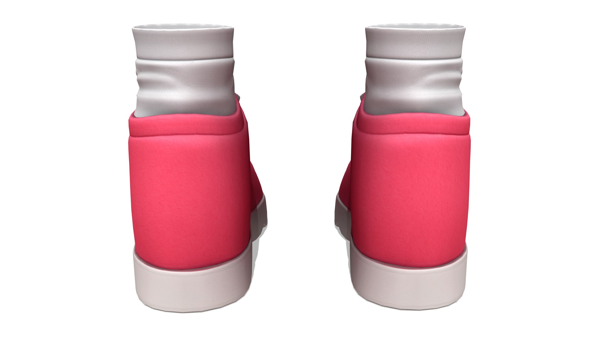 3D Coral Pink Female Sport Shoes With White Socks - TurboSquid 1997673