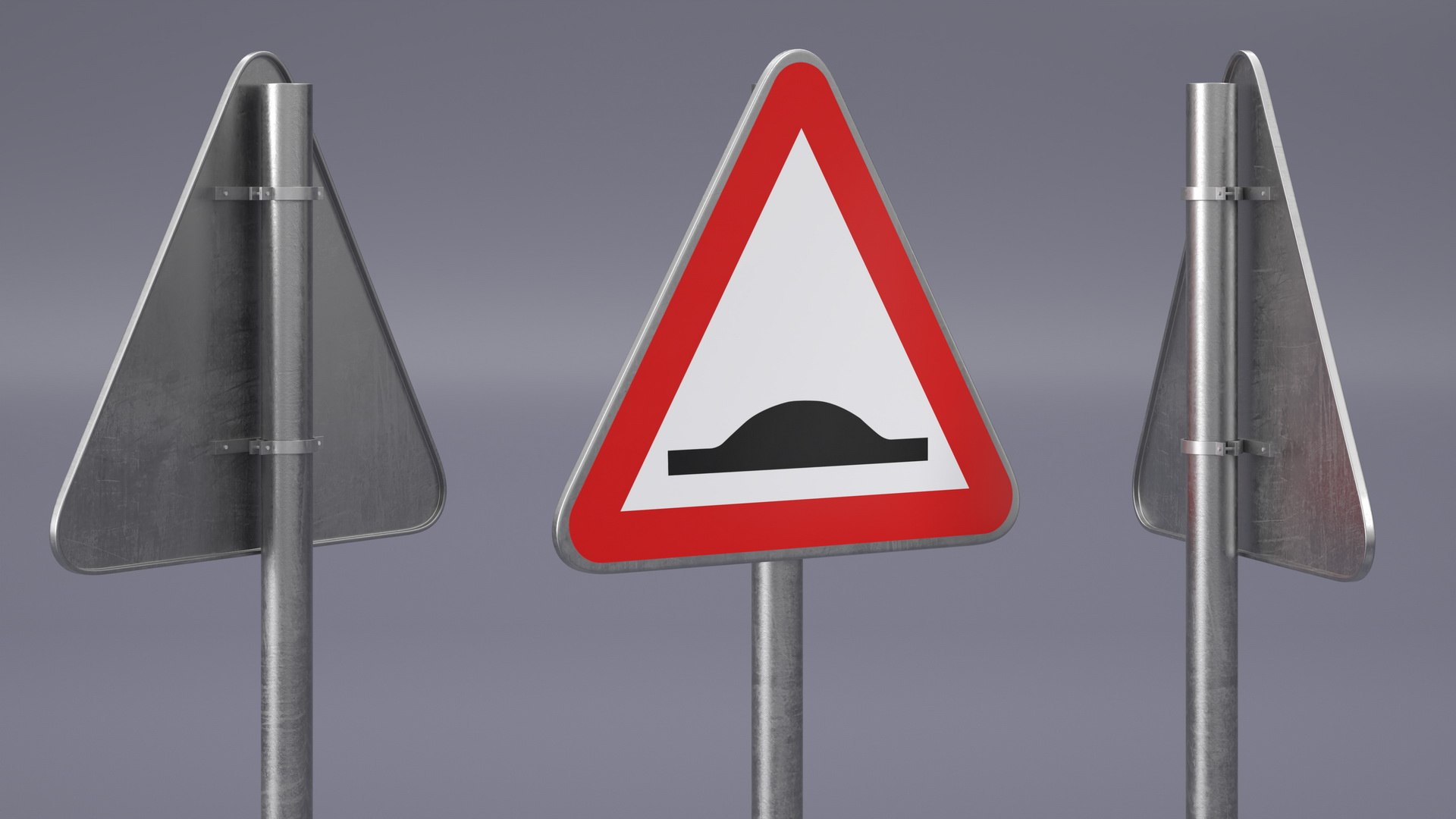 Road Sign Hump 3D Model - TurboSquid 2211859