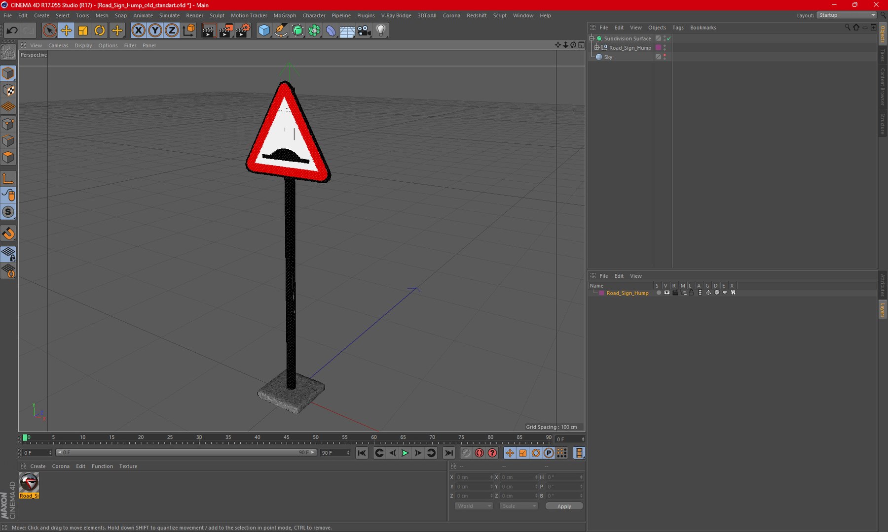 Road Sign Hump 3D Model - TurboSquid 2211859