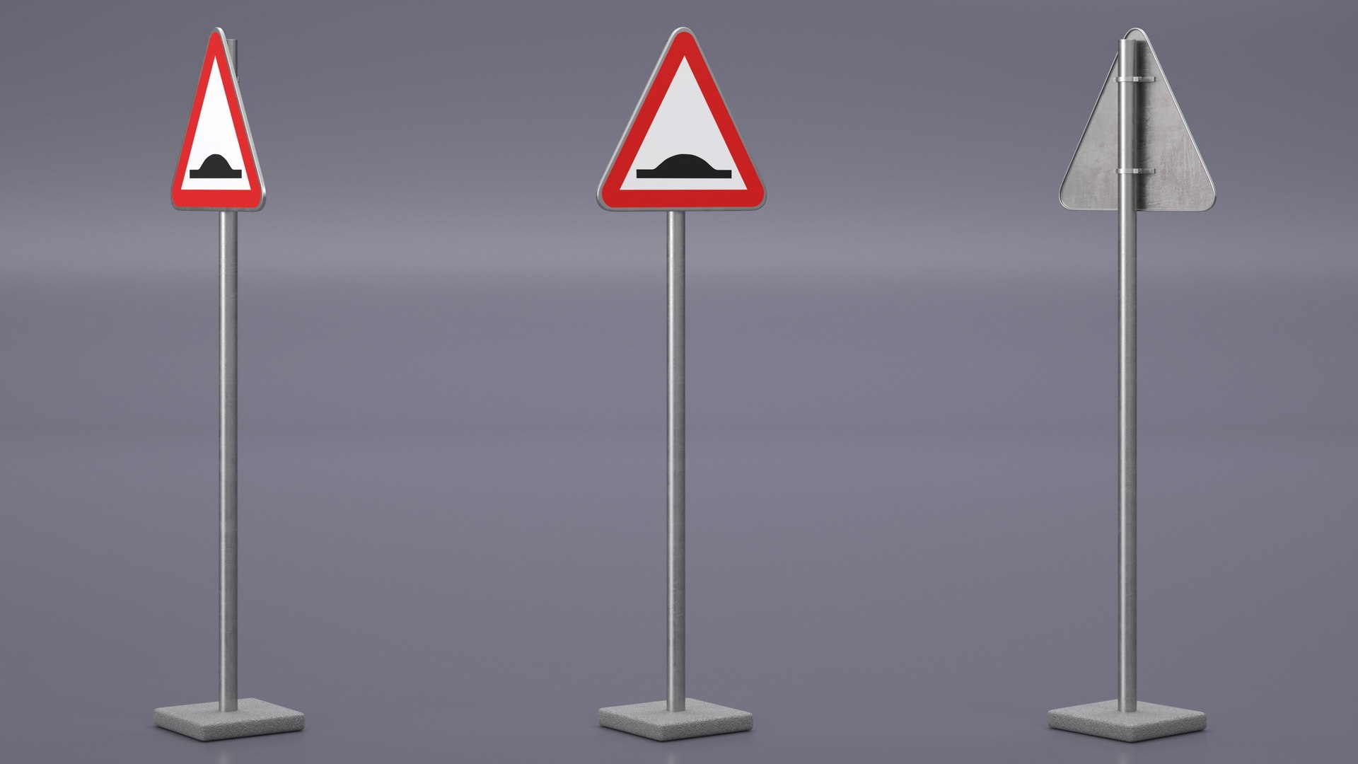 Road Sign Hump 3D Model - TurboSquid 2211859