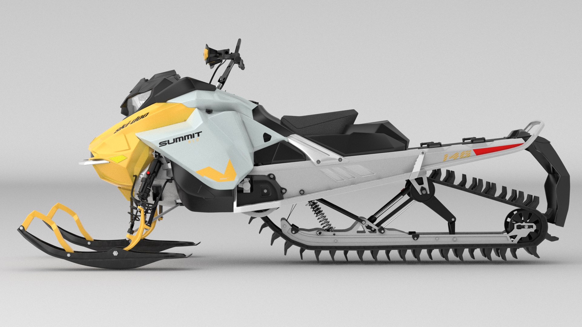 3D Snowmobile Ski-Doo Summit Neo Grey -Yellow 2025 Model - TurboSquid ...