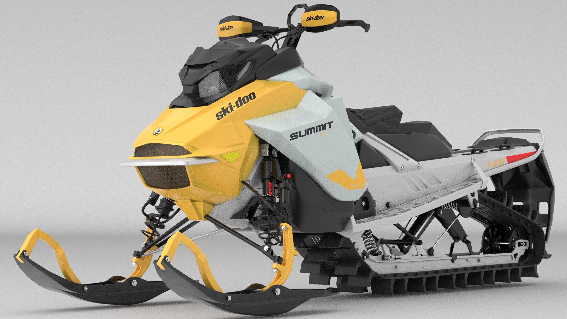 3D Snowmobile Ski-Doo Summit Neo Grey -Yellow 2025 Model - TurboSquid ...