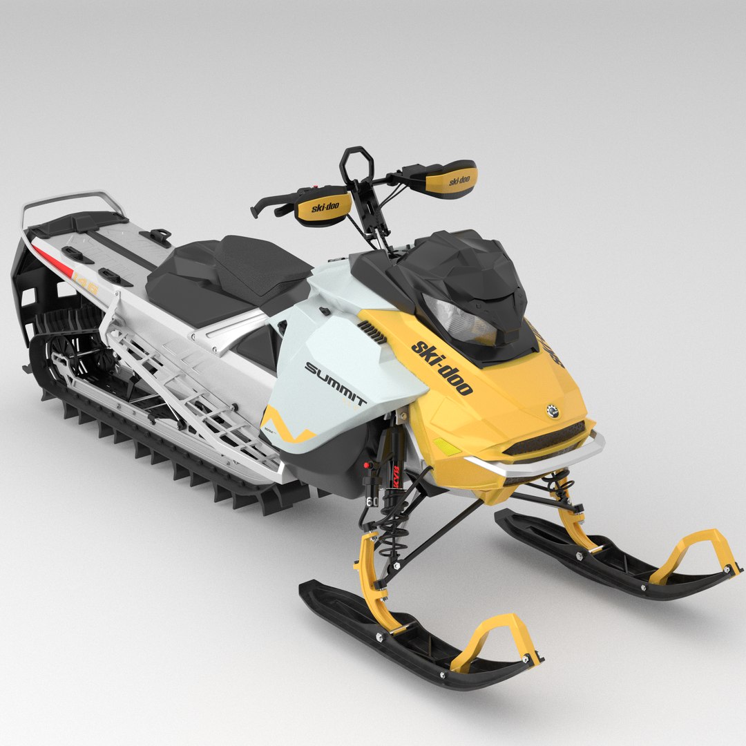 3D Snowmobile Ski-Doo Summit Neo Grey -Yellow 2025 Model - TurboSquid ...