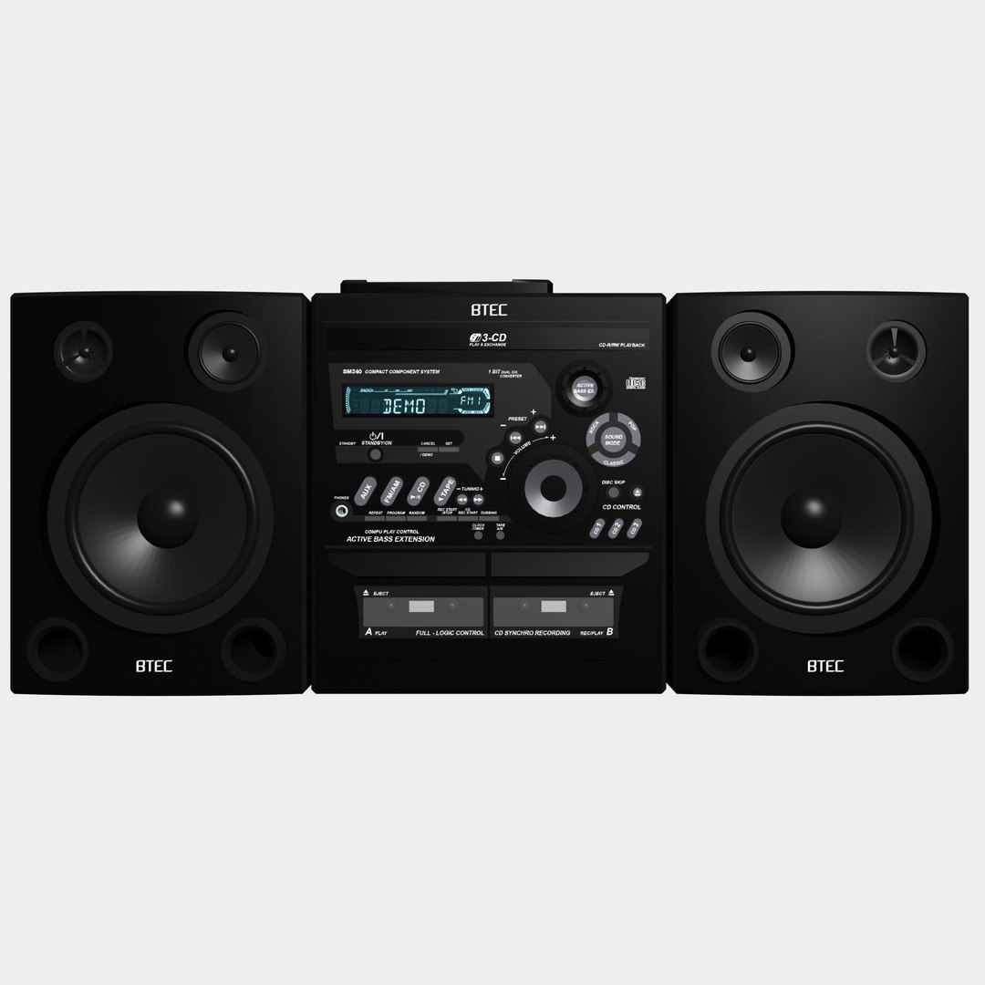stereo radio player 3d model