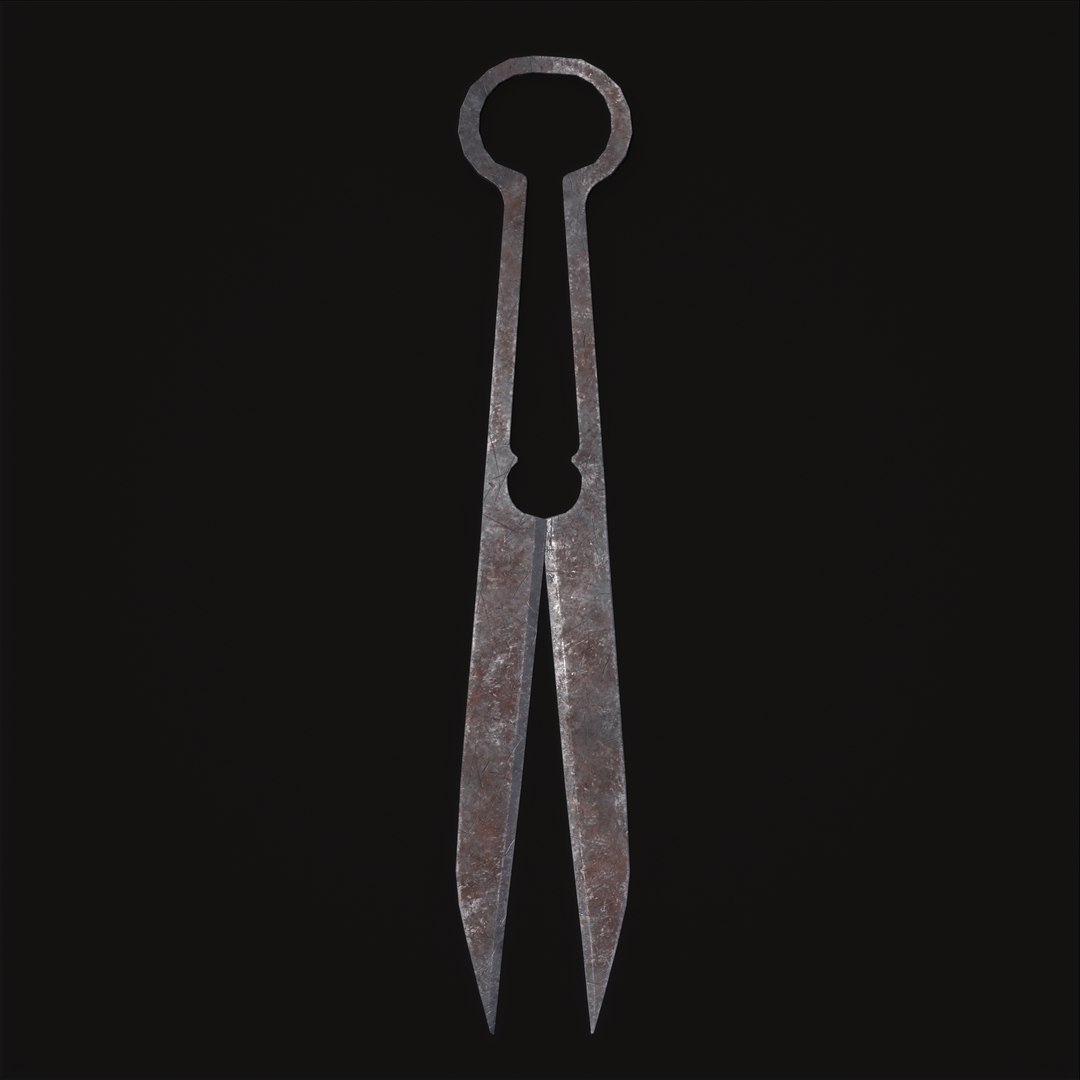 Hand Forged Spring Steel Medieval Shears Model - TurboSquid 1929856
