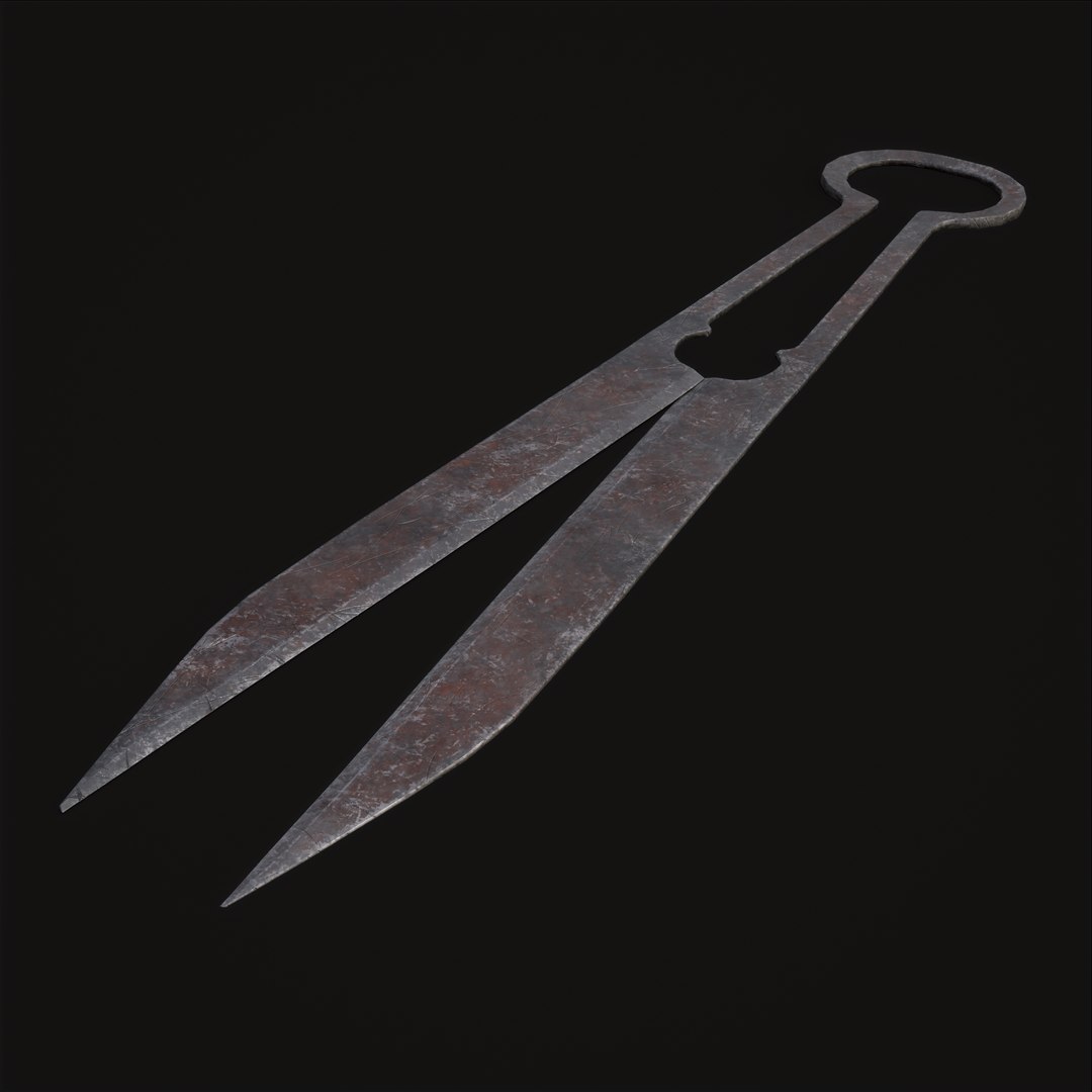 Hand Forged Spring Steel Medieval Shears Model - TurboSquid 1929856
