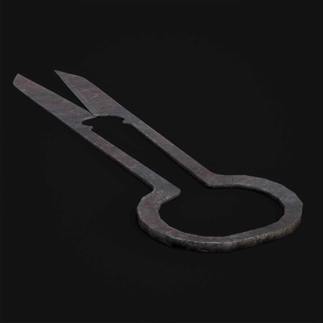 Hand Forged Spring Steel Medieval Shears Model - TurboSquid 1929856